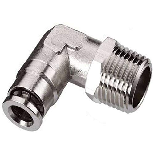 Push to Connect Air Fittings 1/4" Od 1/4" Npt Elbow Nickel-Plated Brass